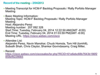HCS Agile Evolution- HCM-F Rally Structure to Support Org Change | PPT