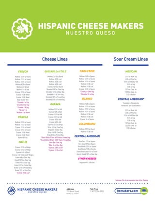 Hispanic Cheese Makers Brochure 2018 | PDF | Agriculture | Industries