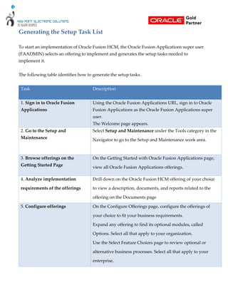 Oracle Human Capital Management Setup Document | PDF