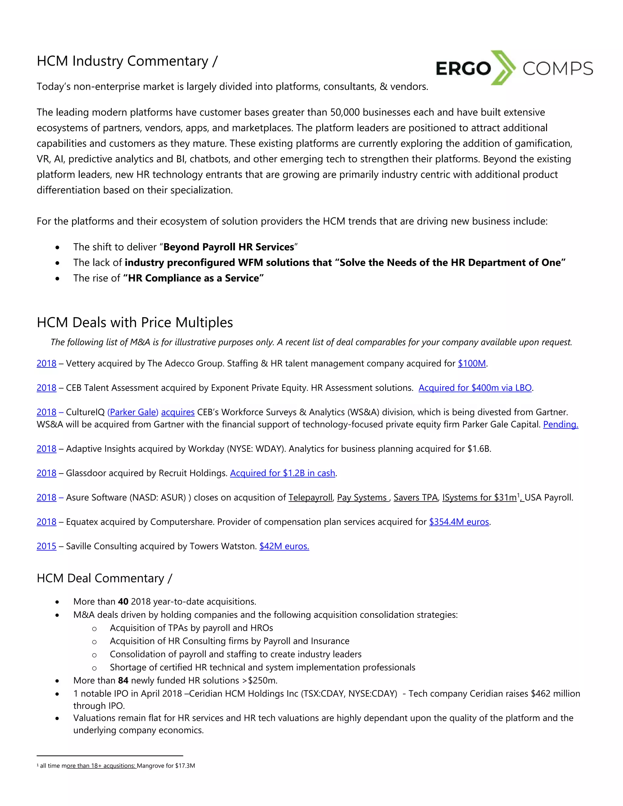 The HCM - Human Capital Management Services midyear 2018 update | PDF
