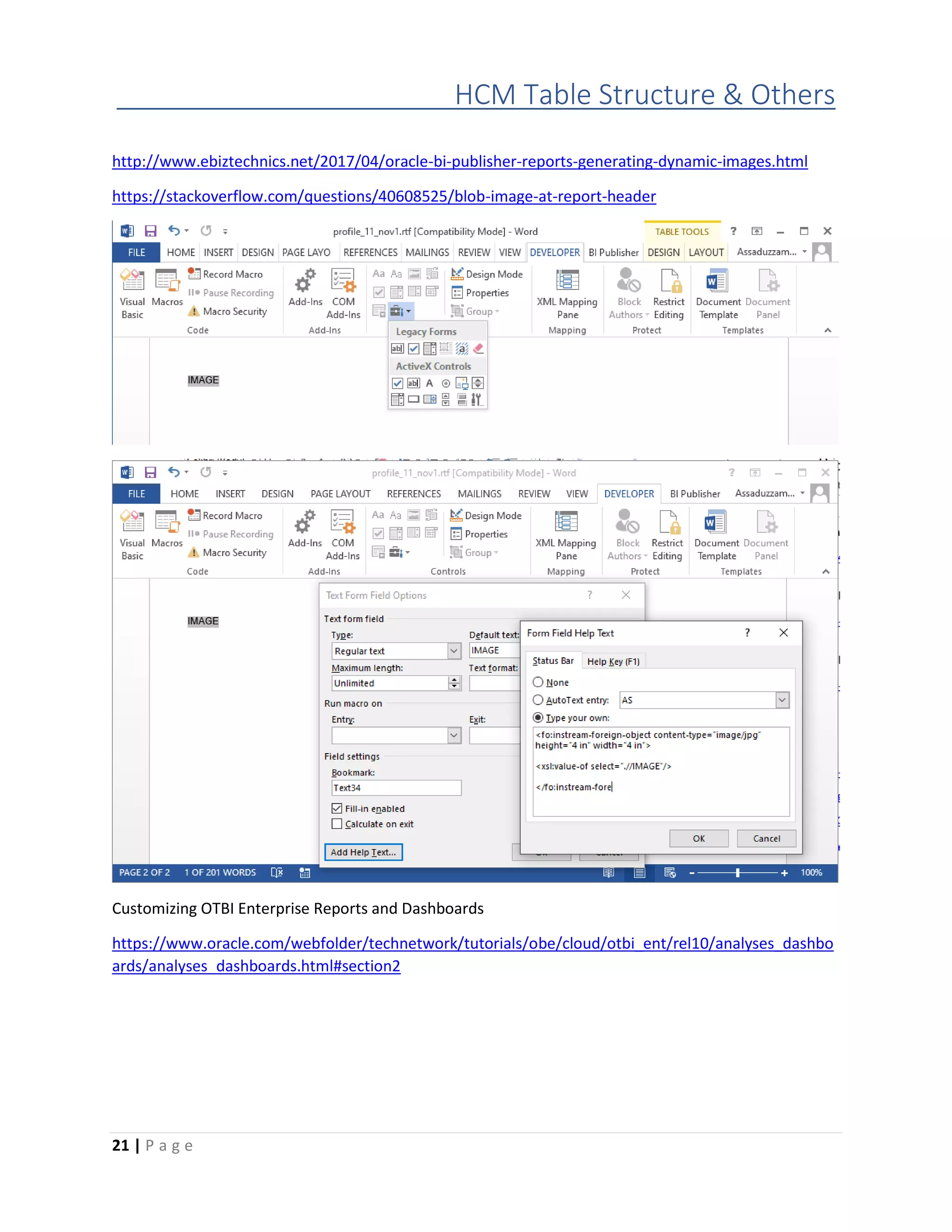 Oracle Cloud Human Capital Management Table Structure | DOCX