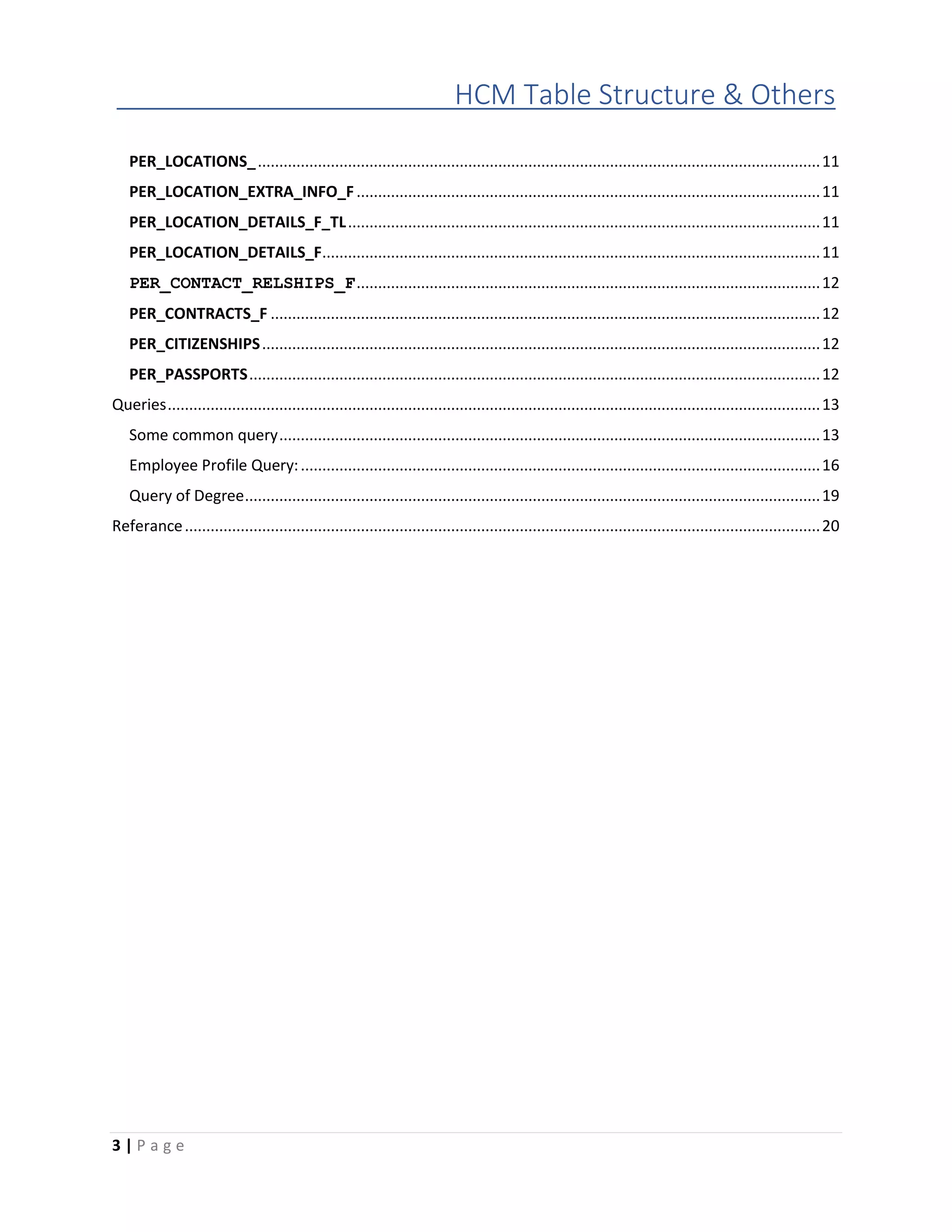 Oracle Cloud Human Capital Management Table Structure | DOCX