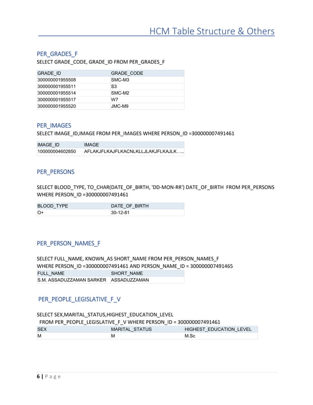 Oracle Cloud Human Capital Management Table Structure | DOCX ...
