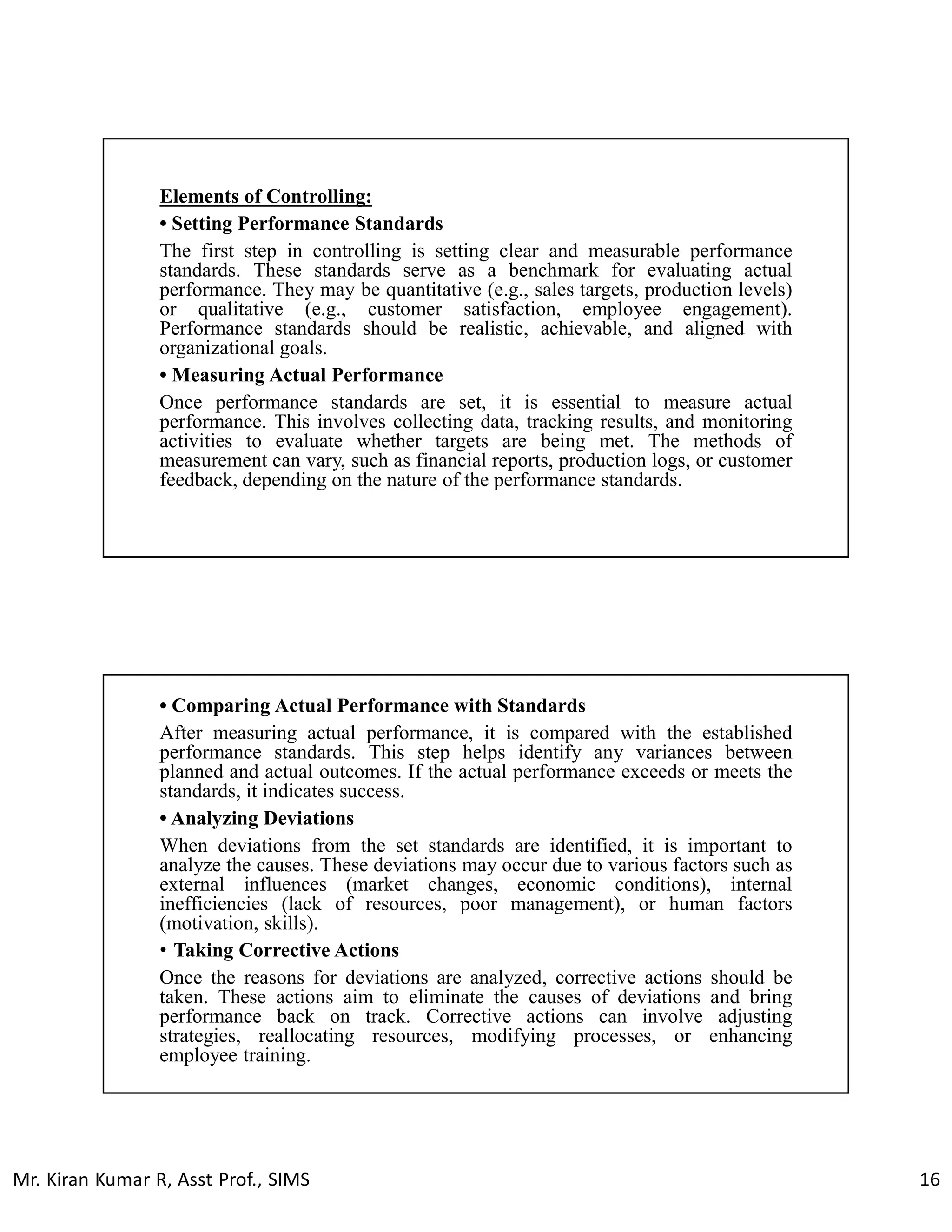 Unit 03 PERFORMANCE EVALUATION AND CONTROL PROCESS | PDF