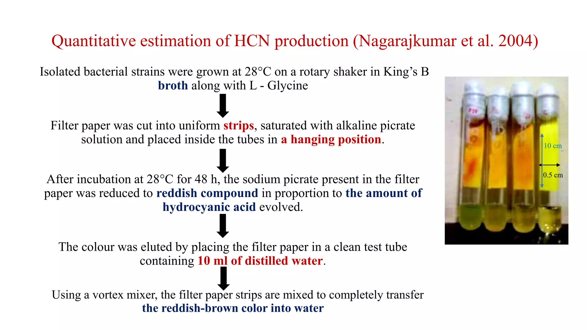 Isolation, screening and quantification of Hydrogen Cyanide (HCN ...