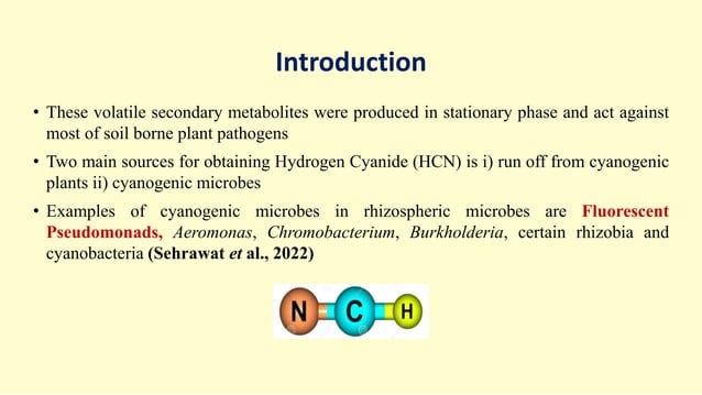 Isolation, screening and quantification of Hydrogen Cyanide (HCN ...