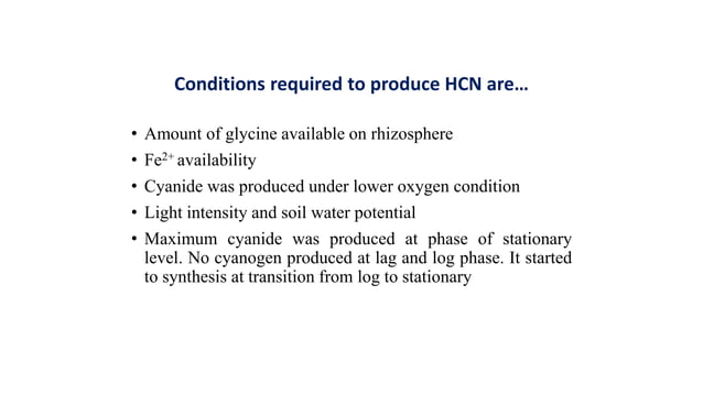 Isolation, screening and quantification of Hydrogen Cyanide (HCN ...