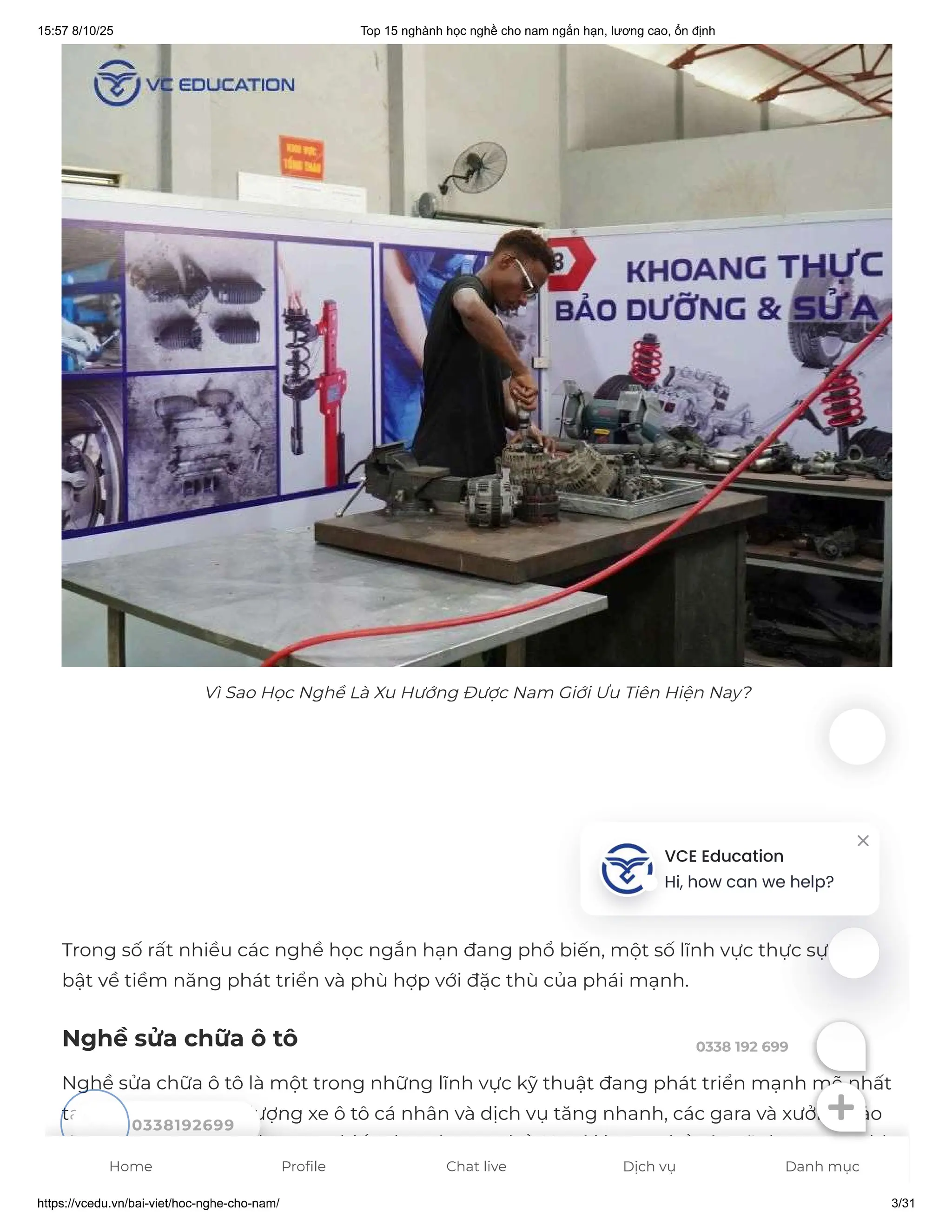 Top 15 nghành học nghề cho nam ngắn hạn, lương cao, ổn định | PDF