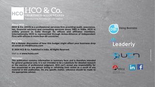 Indian Budget 2024 Unveiled: Strategic Overview by HCO & Co. | PPT
