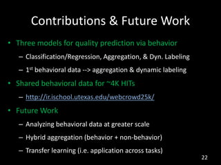 Your Behavior Signals Your Reliability: Modeling Crowd Behavioral ...