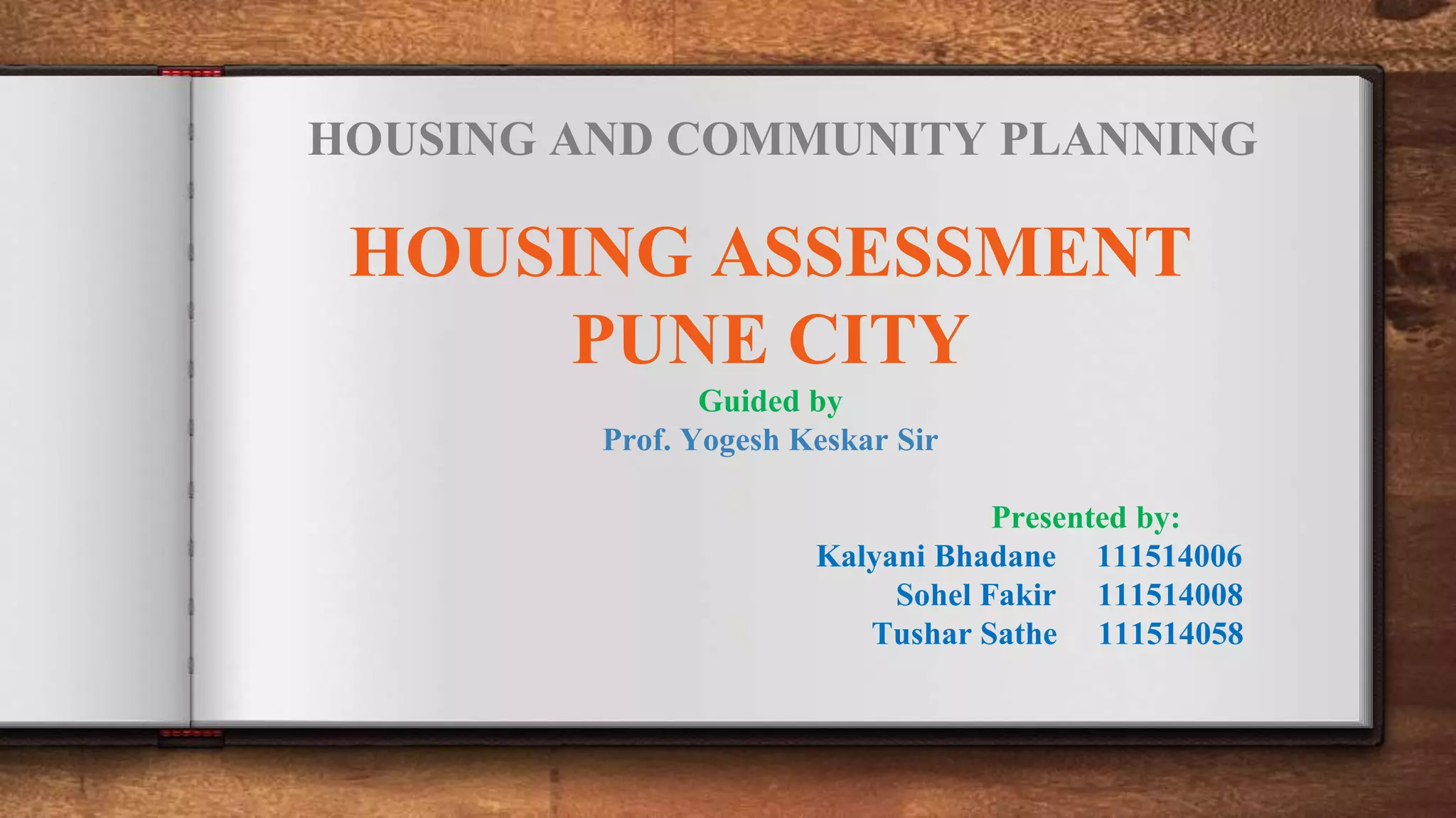 Housing Assesment For Pune City | PPT