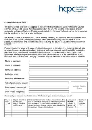 Hcpc course-information-form | DOCX