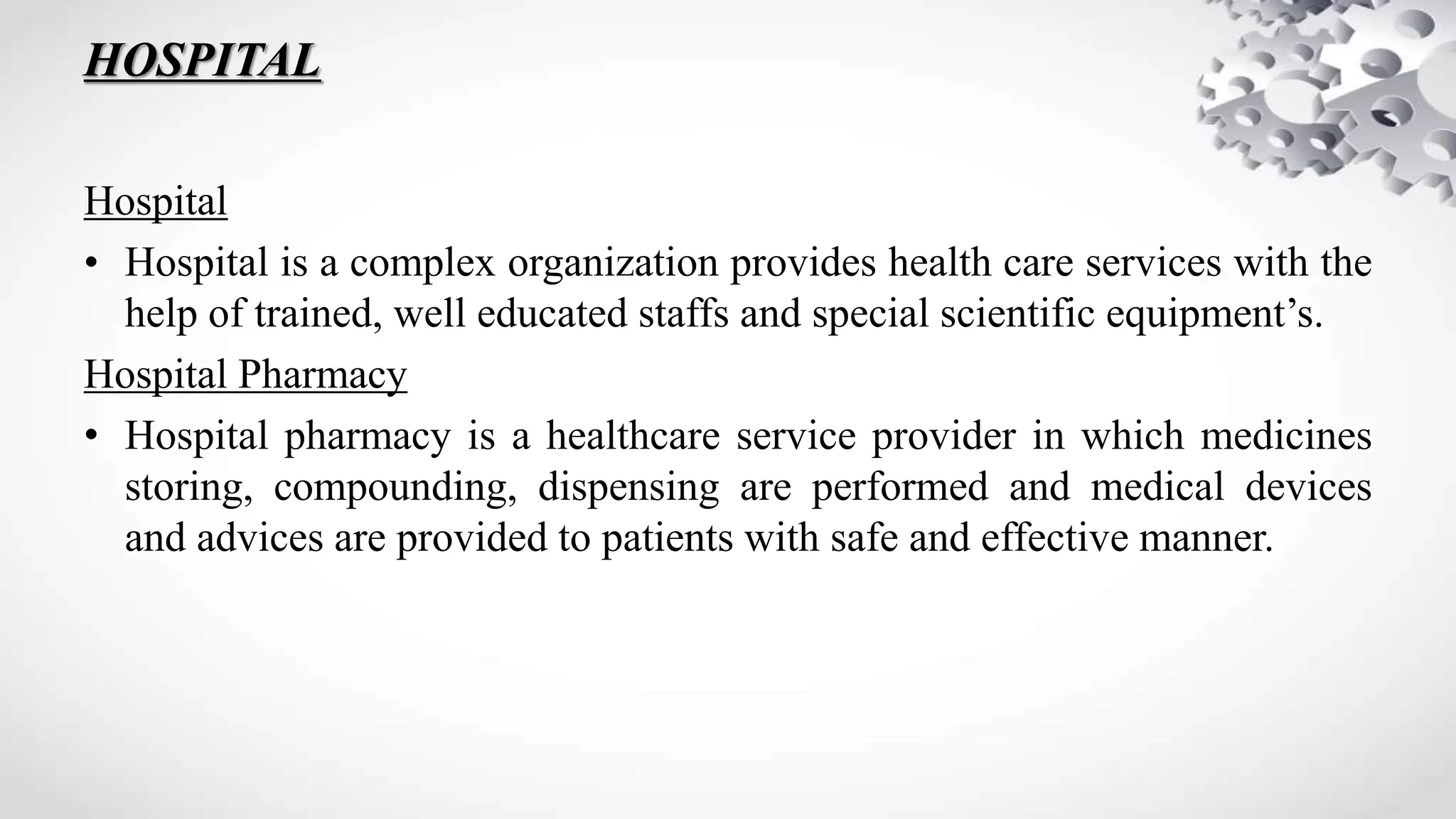 Hospital and Clinical Pharmacy Chapter 1 (2nd DPharm) | PPTX