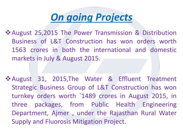 larsen and toubro ppt | PPTX | Large Business | Business