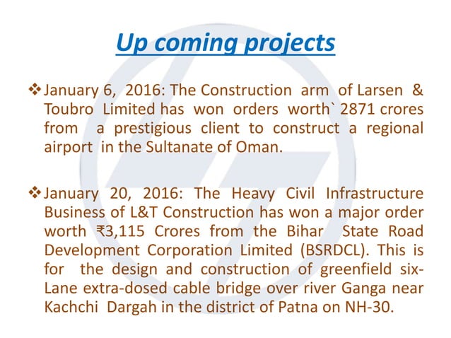 larsen and toubro ppt | PPTX | Large Business | Business