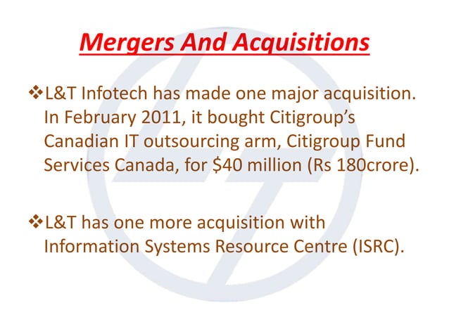 larsen and toubro ppt | PPTX | Large Business | Business
