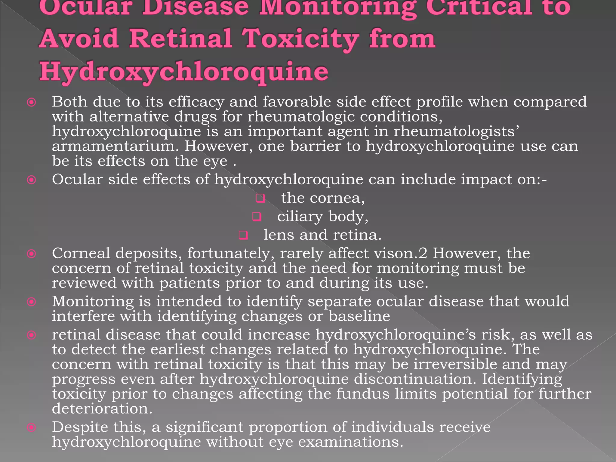 Hcq ocular toxicity | PPTX