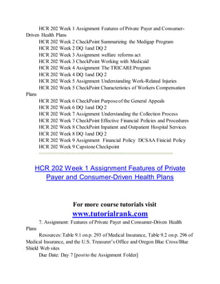HCR 202 Effective Communication/tutorialrank.com