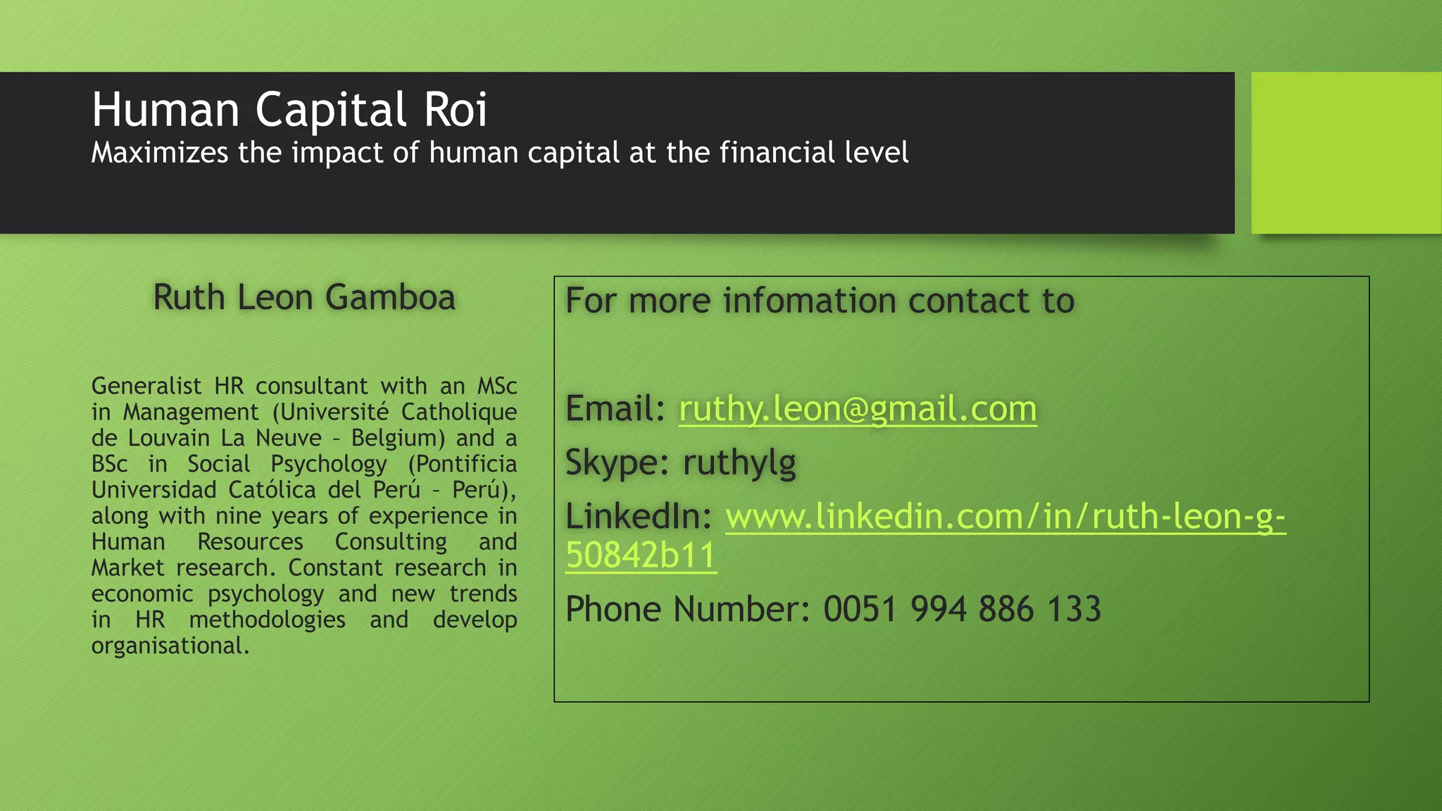 Human capital roi | PPTX