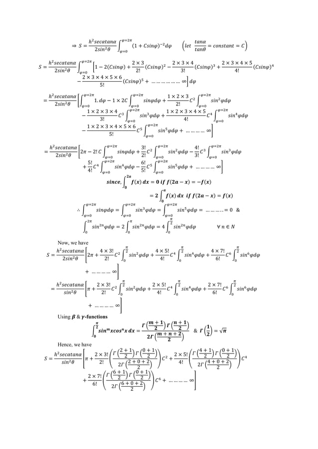 HCR's Infinite or Convergence Series (Calculations of Volume, Surface Area of Oblique Frustum ...
