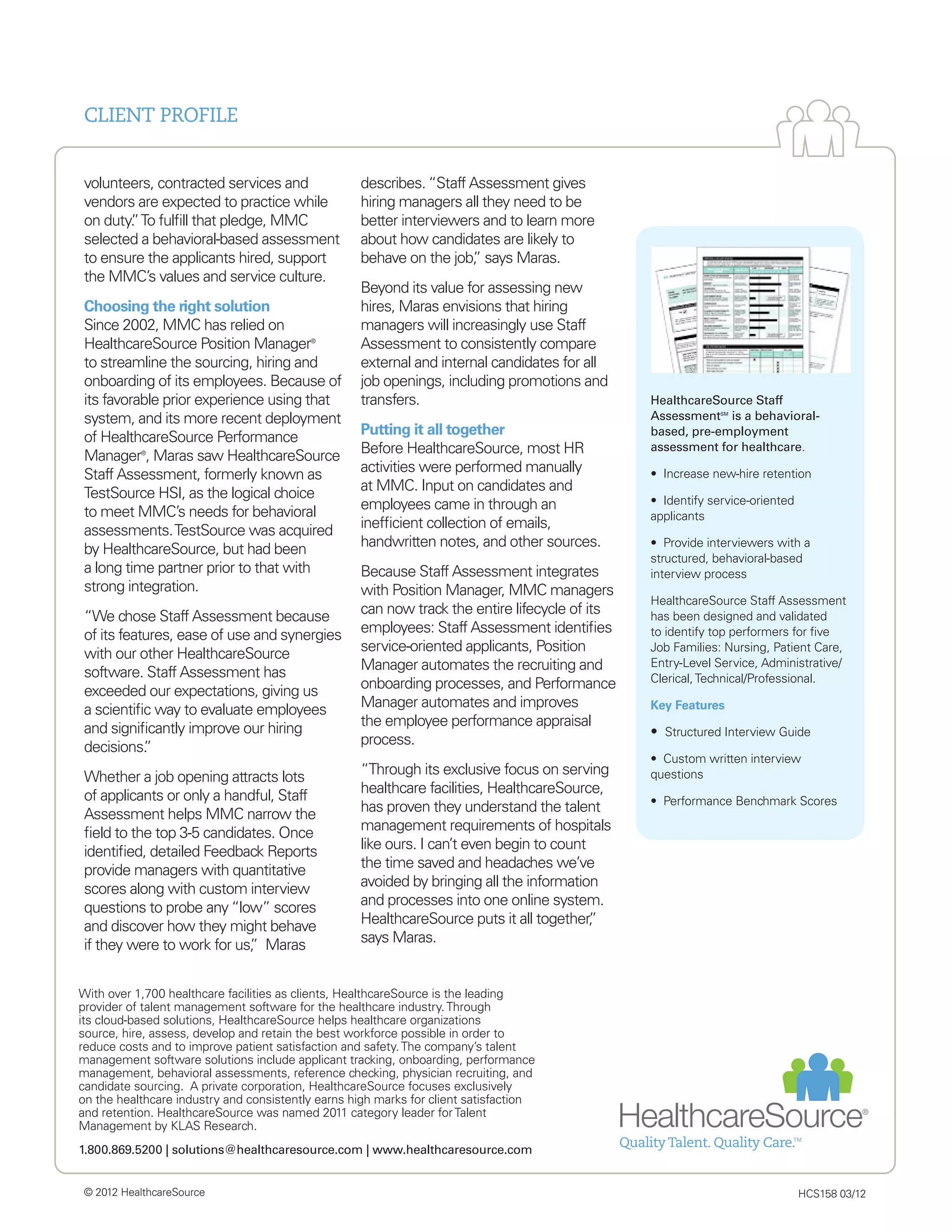 Meadville Medical Center “Hires For Fit” With Behavioral Assessments | PDF