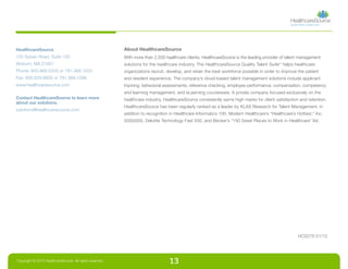 HealthcareSource® Behavioral Assessments: Recruit for Higher Retention ...