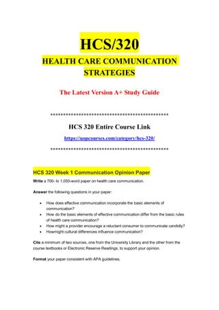 Hcs 320 hcs320 | PDF | Eldercare | Family and Relationships