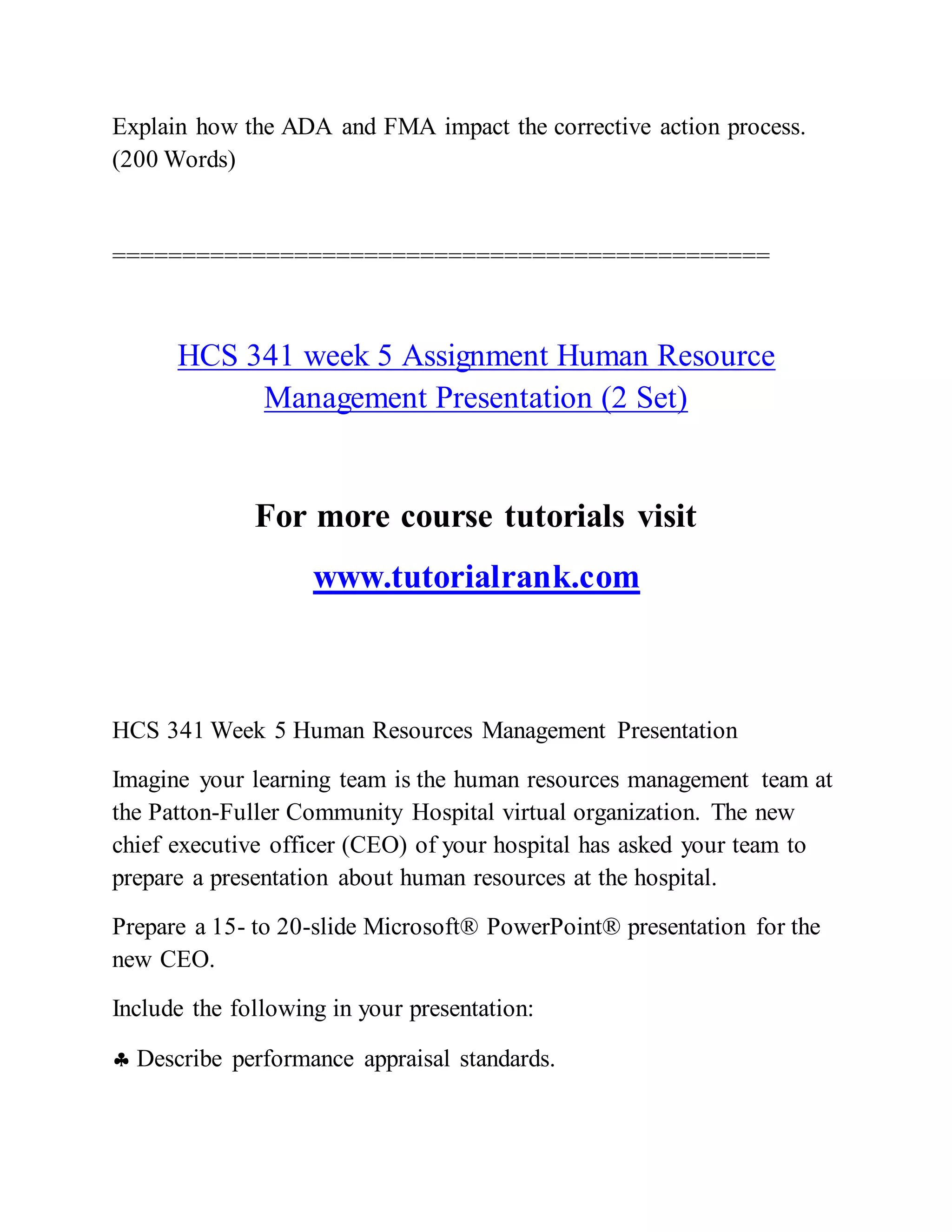 HCS 341 Effective Communication/tutorialrank.com | Resume Writing and ...