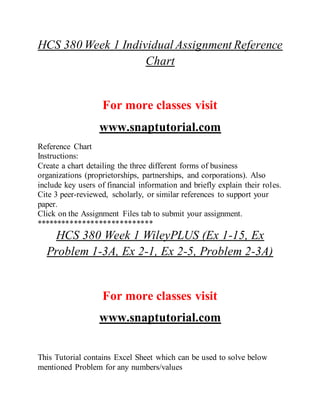 HCS 380 Education Specialist / snaptutorial.com | PDF