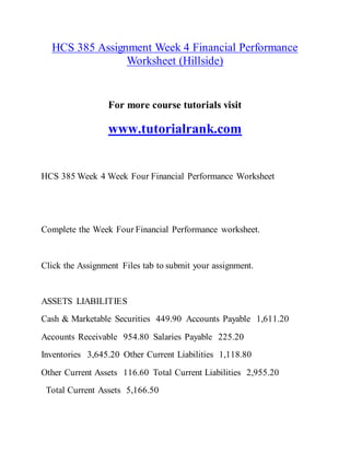 HCS 385 Enhance teaching/tutorialrank.com