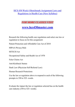 HCS 430 MASTER Knowledge Specialist--hcs430master.com