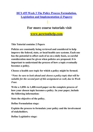 HCS 455 Become Exceptional/newtonhelp.com