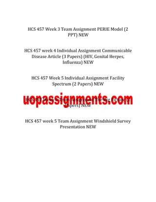 HCS 457 Entire Course NEW | DOCX