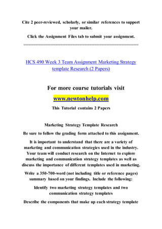 HCS 490 Learn/newtonhelp.com