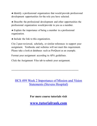 HCS 499 Enhance teaching/tutorialrank.com