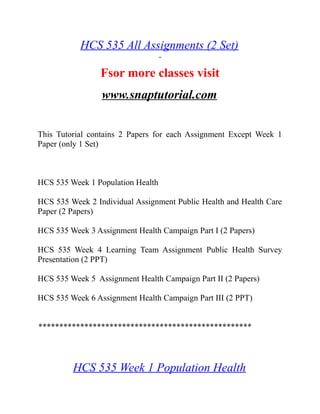 Hcs 535 Effective Communication-snaptutorial.com