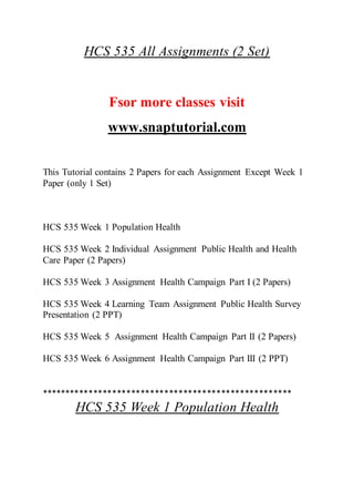 HCS 535 Enhance teaching - snaptutorial.com