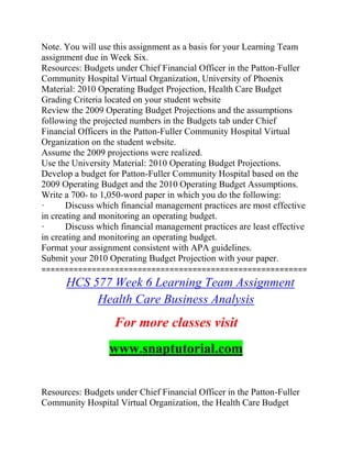 HCS 577 help A Guide to career/Snaptutorial | PDF | Business Accounting & Finance | Business