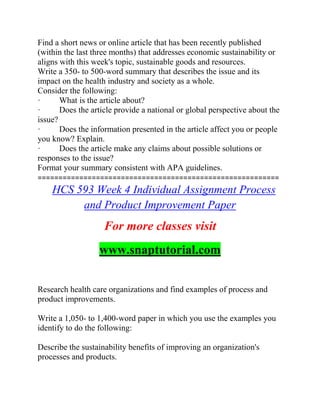 HCS 593 help Successful Learning/Snaptutorial | PDF