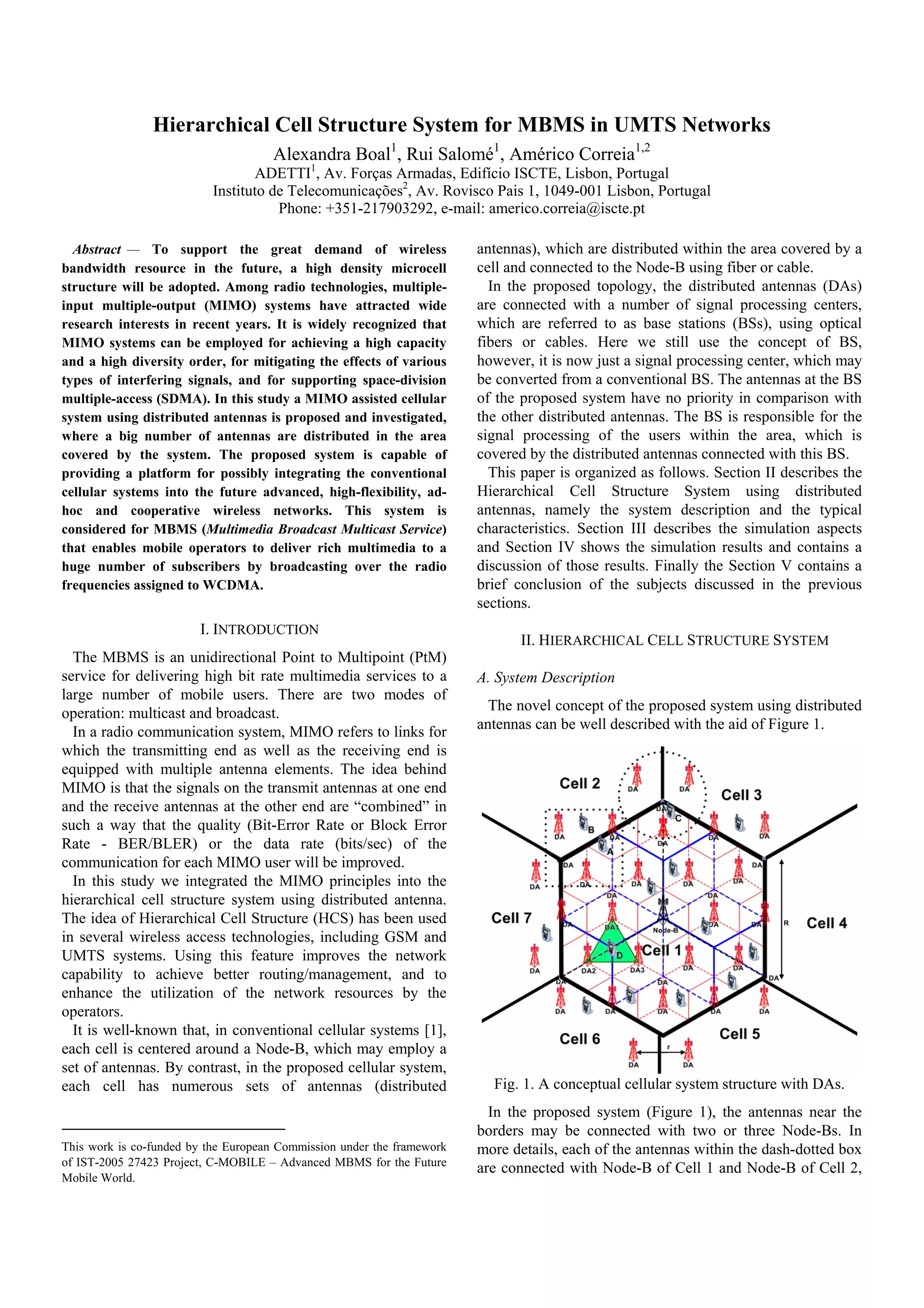 Hcs (hierarchical cell structure) system for mbms in umts networks ...