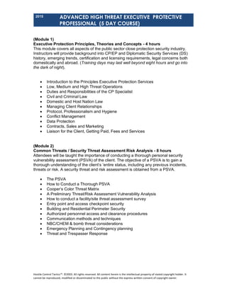 ADVANCED HIGH THREAT SECURITY SPECIALIST COURSE - 5 DAYS | PDF