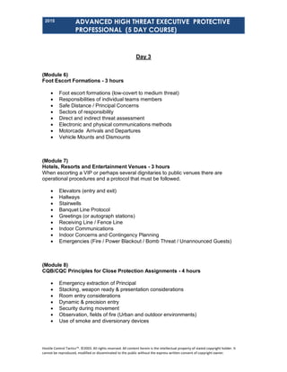 ADVANCED HIGH THREAT SECURITY SPECIALIST COURSE - 5 DAYS | PDF