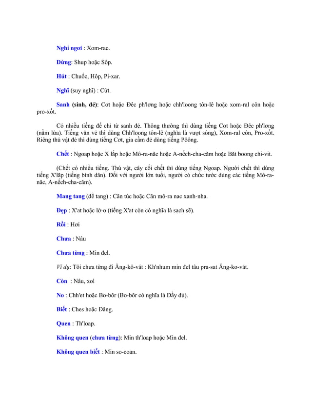 Học tiếng khmer những từ giao tiếp thông thường | DOC