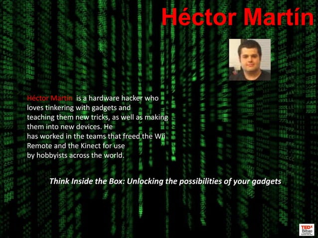 Héctor Martín speaker TedxBilbao | PPT