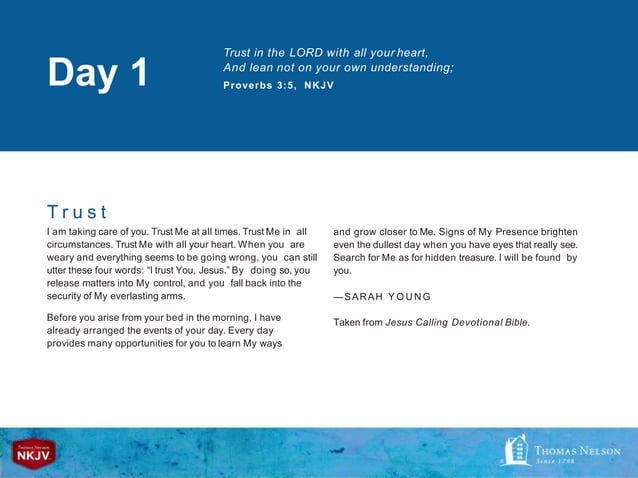 Trust - A 5-Day Devotional BIble Reading Plan | PPTX