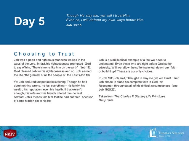 Trust - A 5-Day Devotional BIble Reading Plan | PPTX