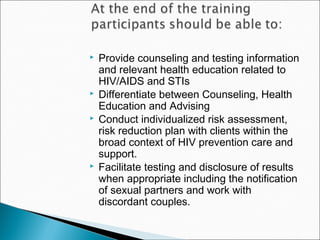 Hct training objectives | PPT