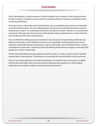 Oracle Data Masking | PDF