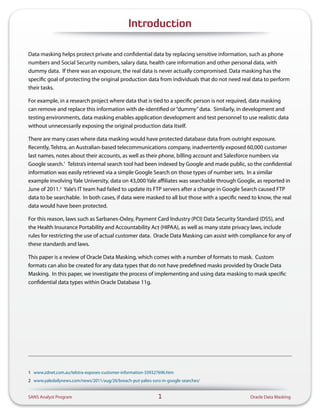 Oracle Data Masking | PDF