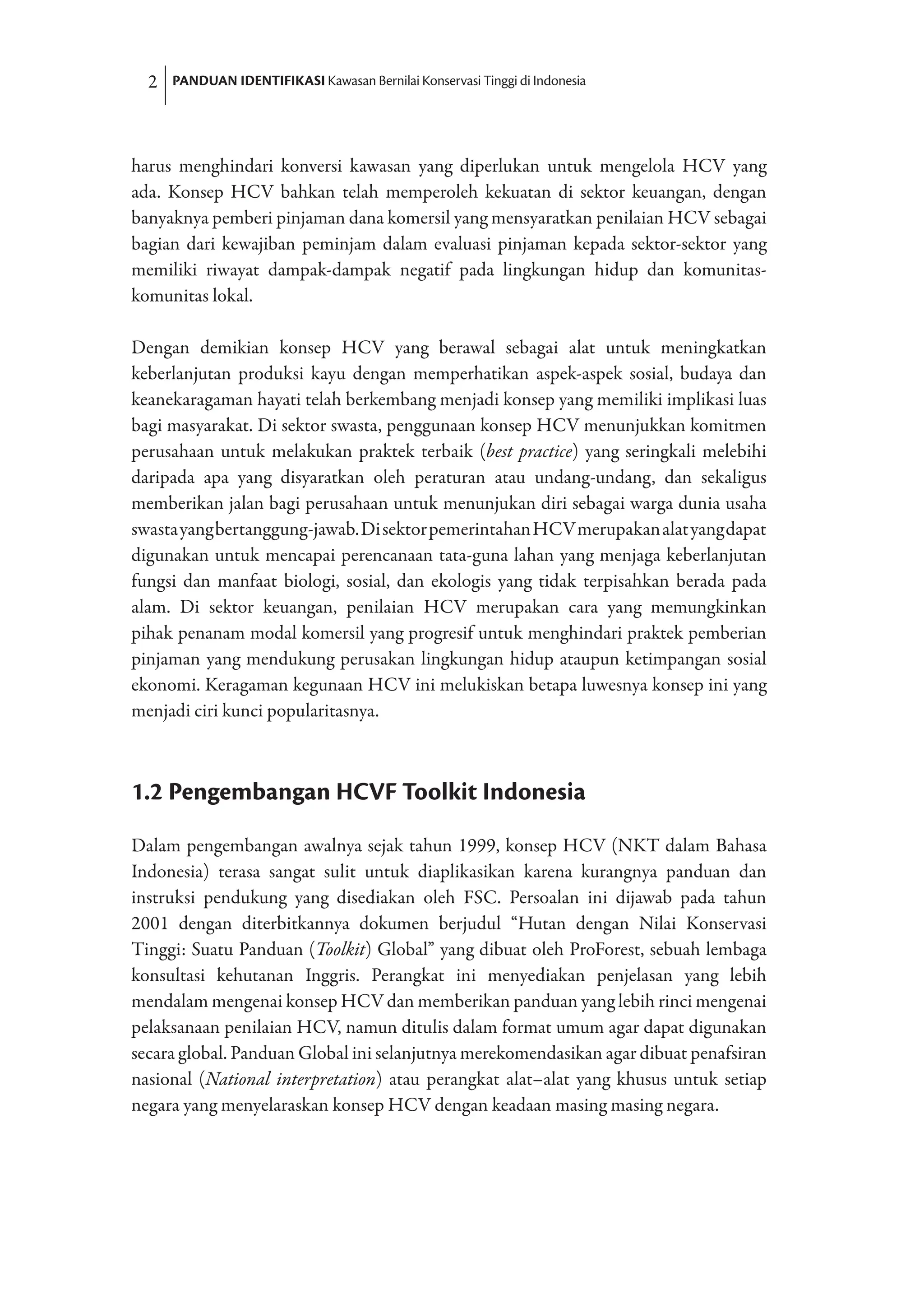 Panduan Identifikasi High Conservation Value di Indonesia. | PDF